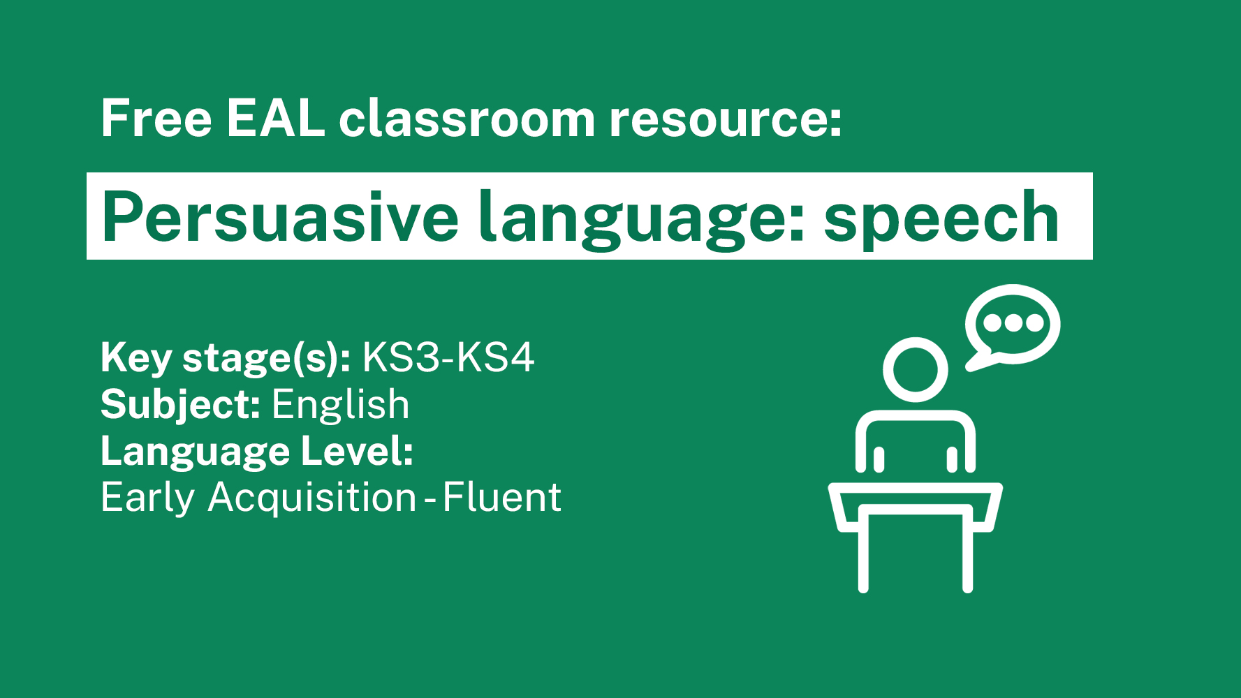 Persuasive language: speech: part one - The Bell Foundation